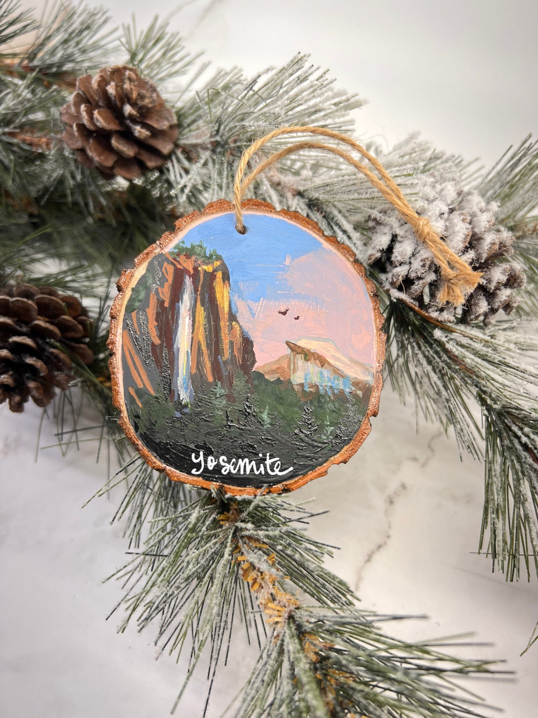 Yosemite National Park Wood Slice Ornament - Etsy