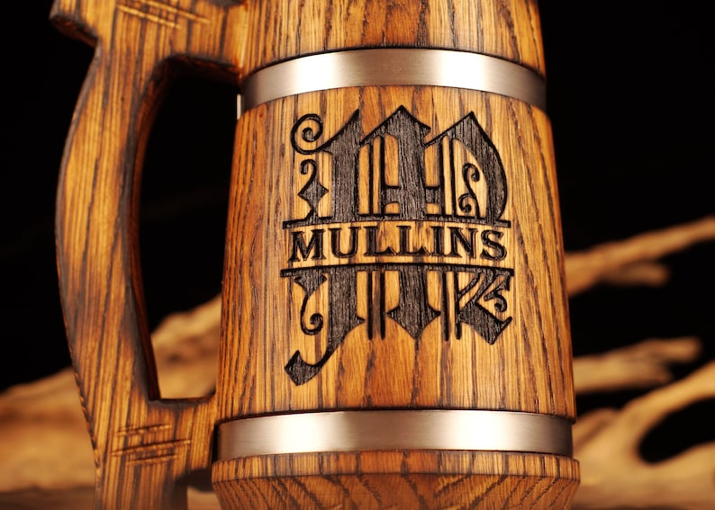 Personalized Beer Mug Wooden Tankard Groomsmen Gift Wedding - Etsy