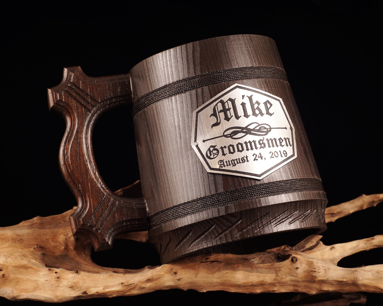 Personalized Wooden Tankard Groomsmen Gift Beer Stein - Etsy