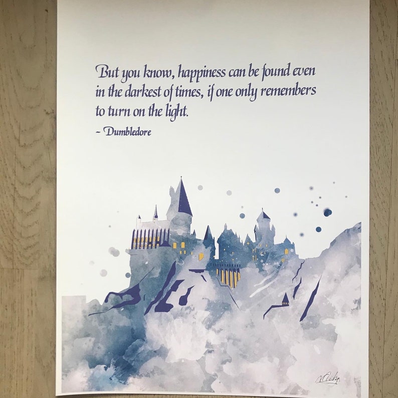 Harry Potter Inspired Print on Happiness - Dumbledore - Etsy