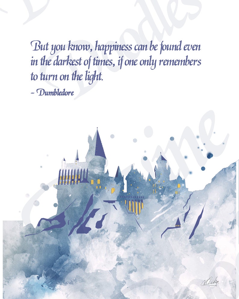 Harry Potter Inspired Print on Happiness - Dumbledore - Etsy