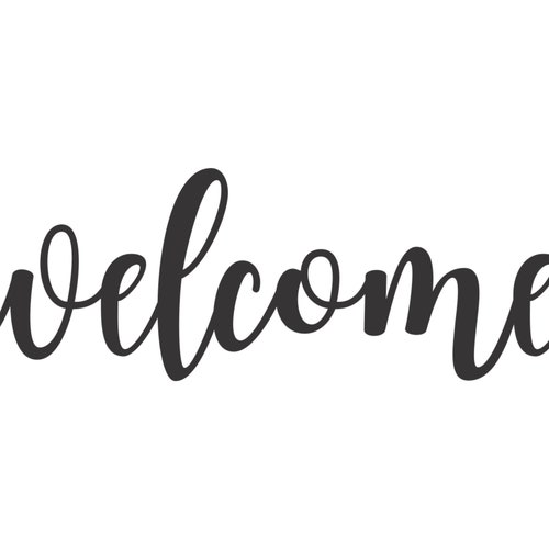 Welcome Cursive Metal Wall Art | Etsy