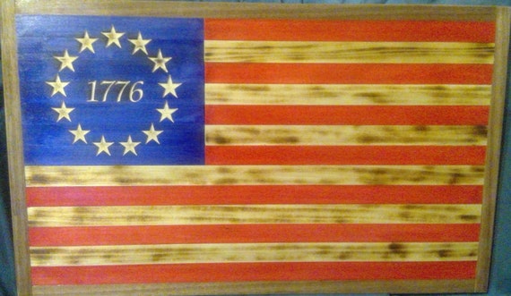 1776 Arte mural de madera de la bandera estadounidense | Etsy España