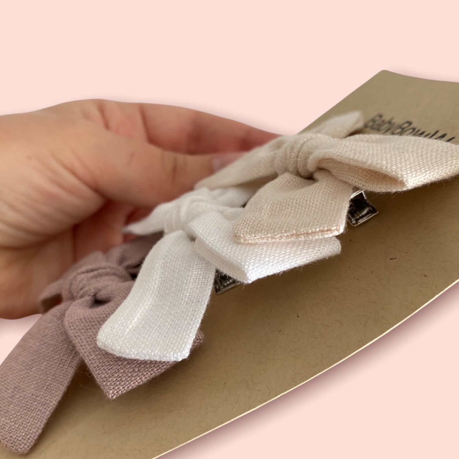 Linen Bows Linen Hair Bows Linen Baby Headband Linen - Etsy