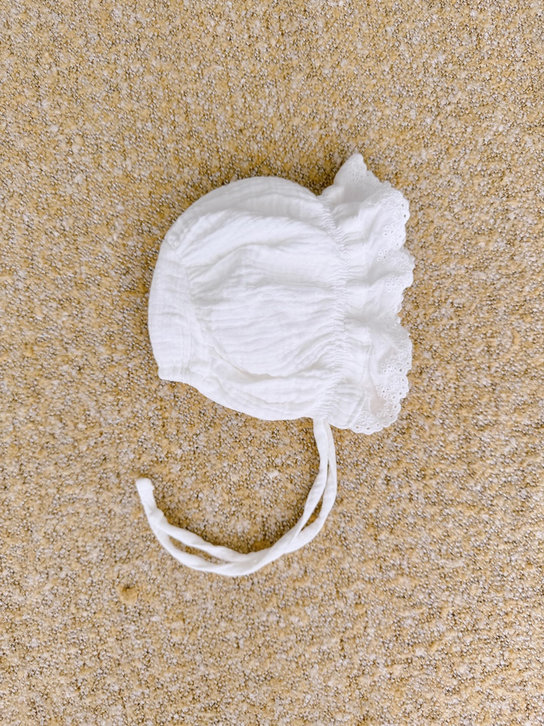 Baby Bonnet Muslin/cotton/lace Trim | Baby Delicate Bonnet | White ...