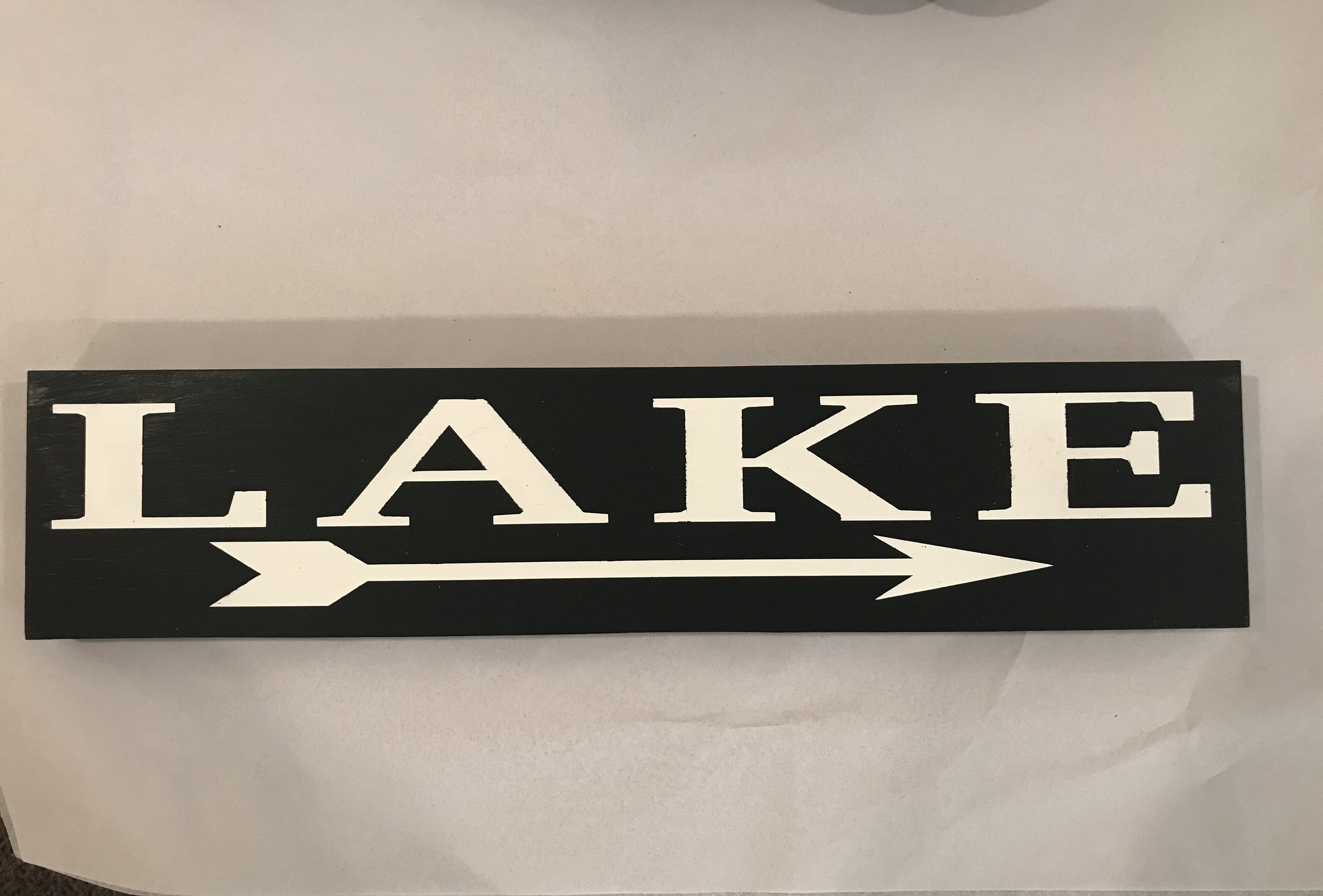 Lake Arrow Wood Sign/lake Arrow Sign/lake Arrow Left/lake Sign W ...