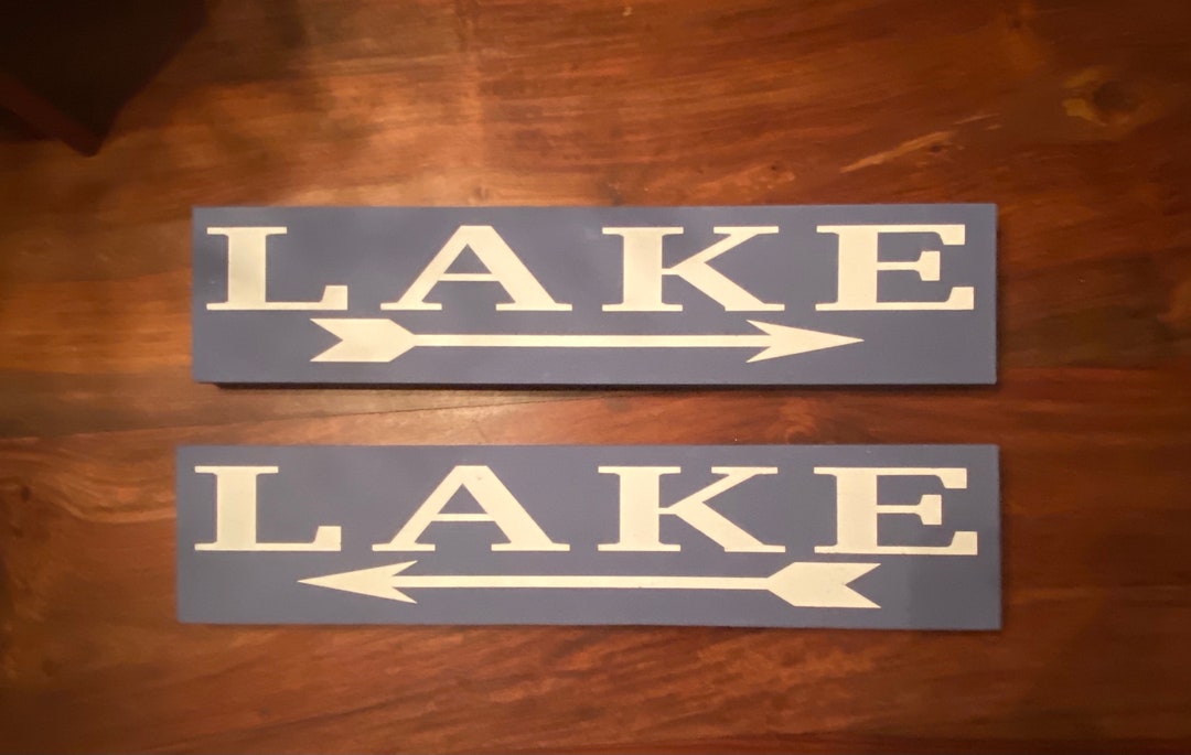 Lake Arrow Wood Sign/lake Arrow Sign/lake Arrow Left/lake Sign W ...