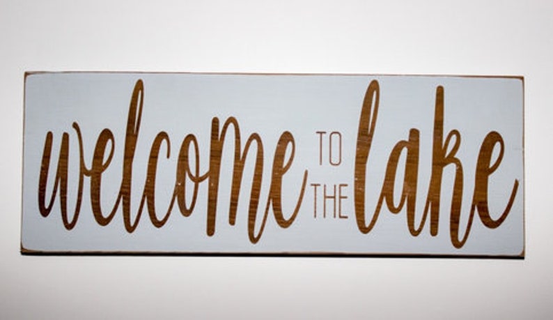 Welcome to the Lake Wood Sign/welcome Sign/lake Decor/lake House Decor ...
