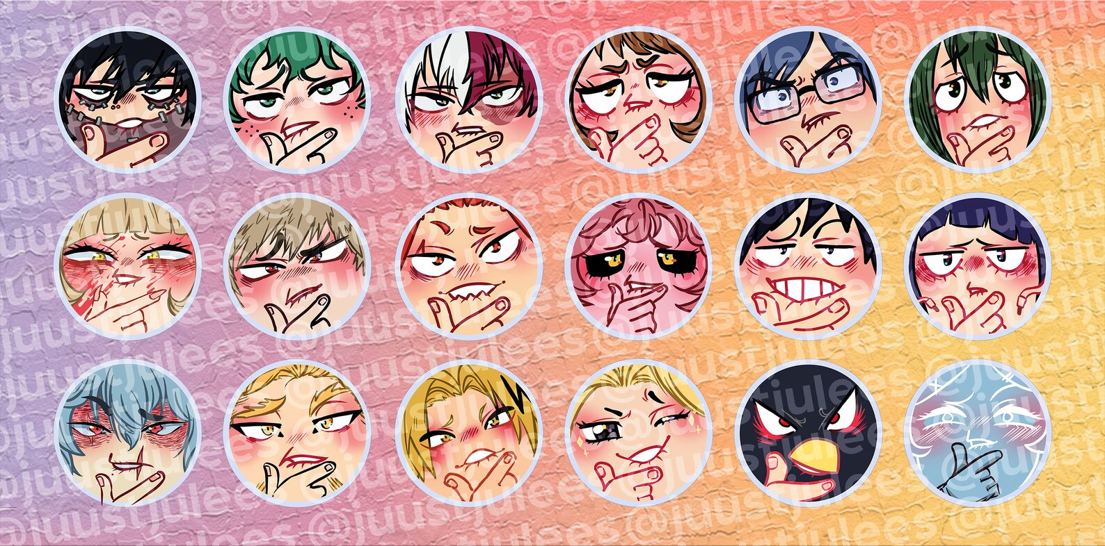 MHA SIMP FACE Buttons My Hero Academia Simp League of - Etsy UK
