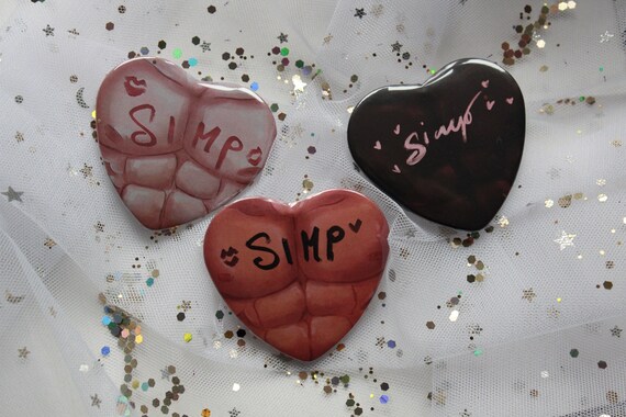 SIMP HEART BUTTONS Simp Heart Shaped Buttons Sixpack | Etsy