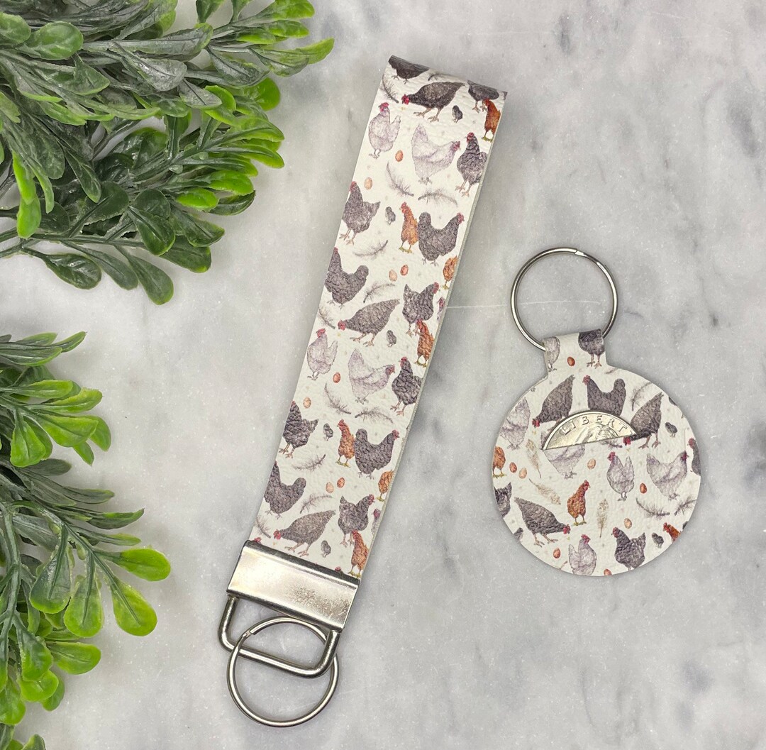 Chicken Keychain, Rooster Keychain, Hen Keyfob, Chicken Keyfob. Faux ...