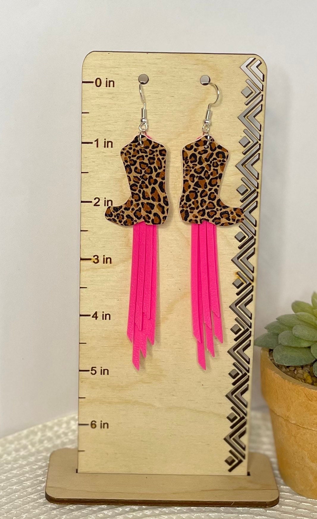 Cow Print Cowboy Boot Fringe Earrings. Cow Print Earrings. - Etsy