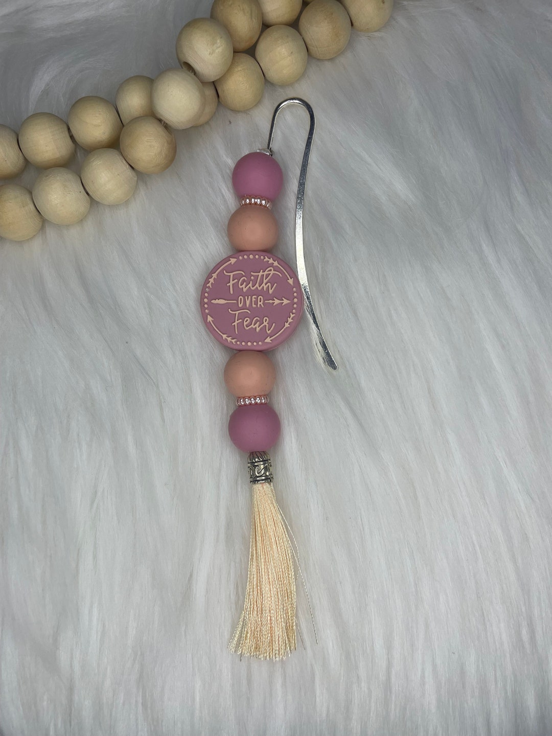 Silicone Beaded Bookmarks, Faith Over Fear, Bible Bookmarks, Metal ...