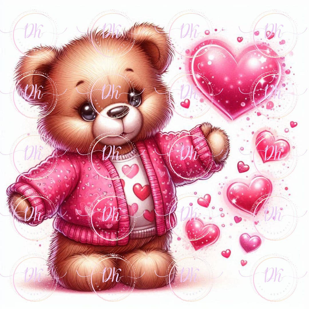 Valentine's Day Bears Clipart, Teddy Bears PNG, Animal Love Clipart ...