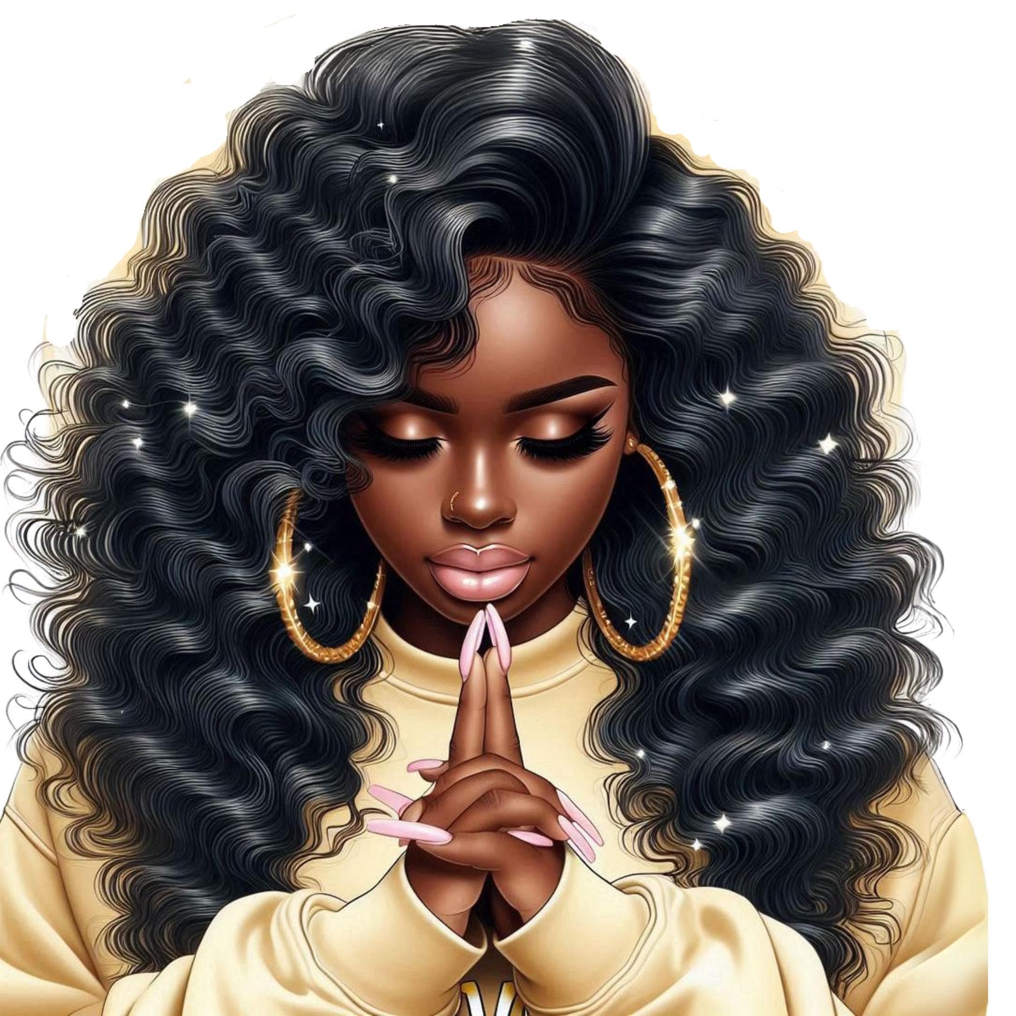 Black Girl Praying Image, Black Woman Faith Clipart, Jesus and Faith ...
