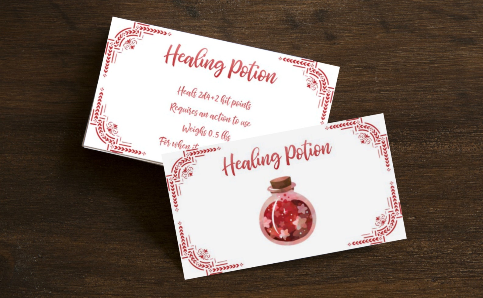 Healing Potion Card Printables for Dungeons and Dragons 5e - Standard ...