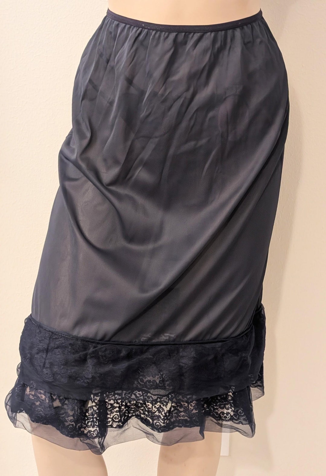 Vintage Movie Star Navy Blue Half Slip - Etsy