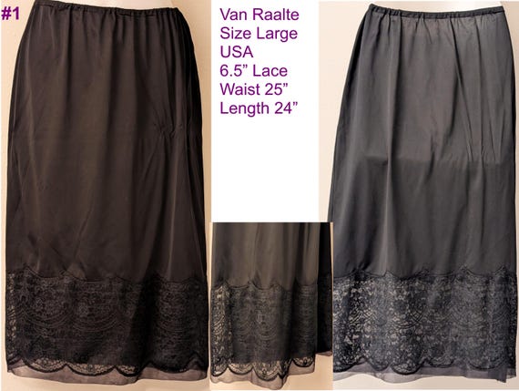 Vintage Black Half Slip - Choice of Brands Sizes an… - Gem