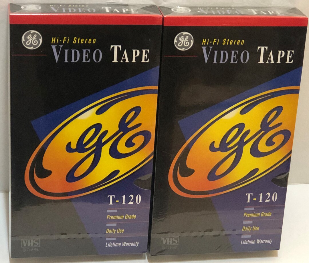 2 GE VHS T-120 Blank Video Tapes Premium Grade Sealed - Etsy