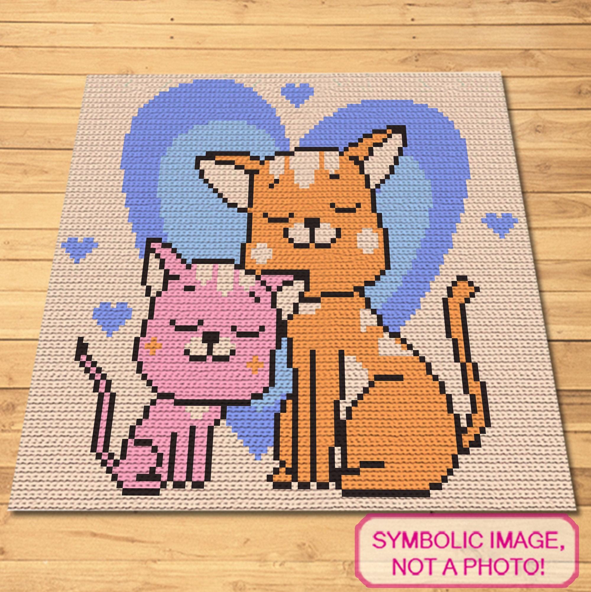 Crochet Cat Pattern C2C Graphgan Pattern Crochet Animal | Etsy