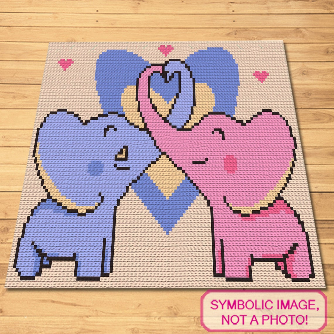 Crochet Elephant Pattern, C2C Graphgan Pattern, Crochet Elephant ...