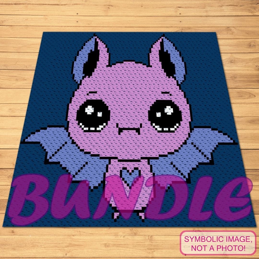 Crochet Halloween Bat Pattern- Crochet BUNDLE - C2C Crochet Pattern ...