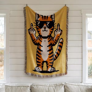 Crochet Orange Cat Pattern, C2C Crochet Pattern, Rude Crochet Pattern ...