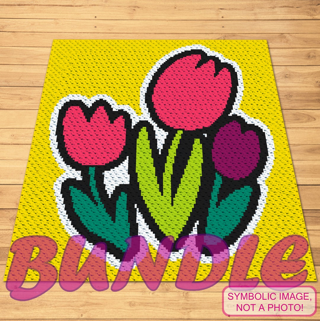 Crochet Flower Pattern BUNDLE, C2C Graphgan Pattern, Flower Crochet ...