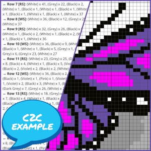 Crochet Butterfly, C2C Crochet Afghan, Crochet Animal Pattern, C2C ...