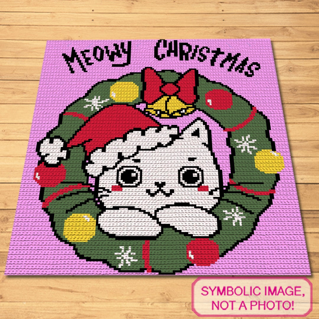 Christmas Crochet Patterns - Cat Crochet Pattern, Crochet Cat Pillow ...