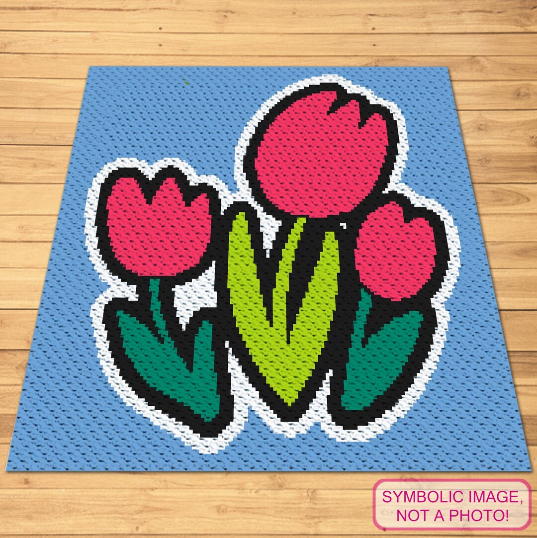 Crochet Tulip Pattern - C2C Crochet Afghan Pattern With Written ...