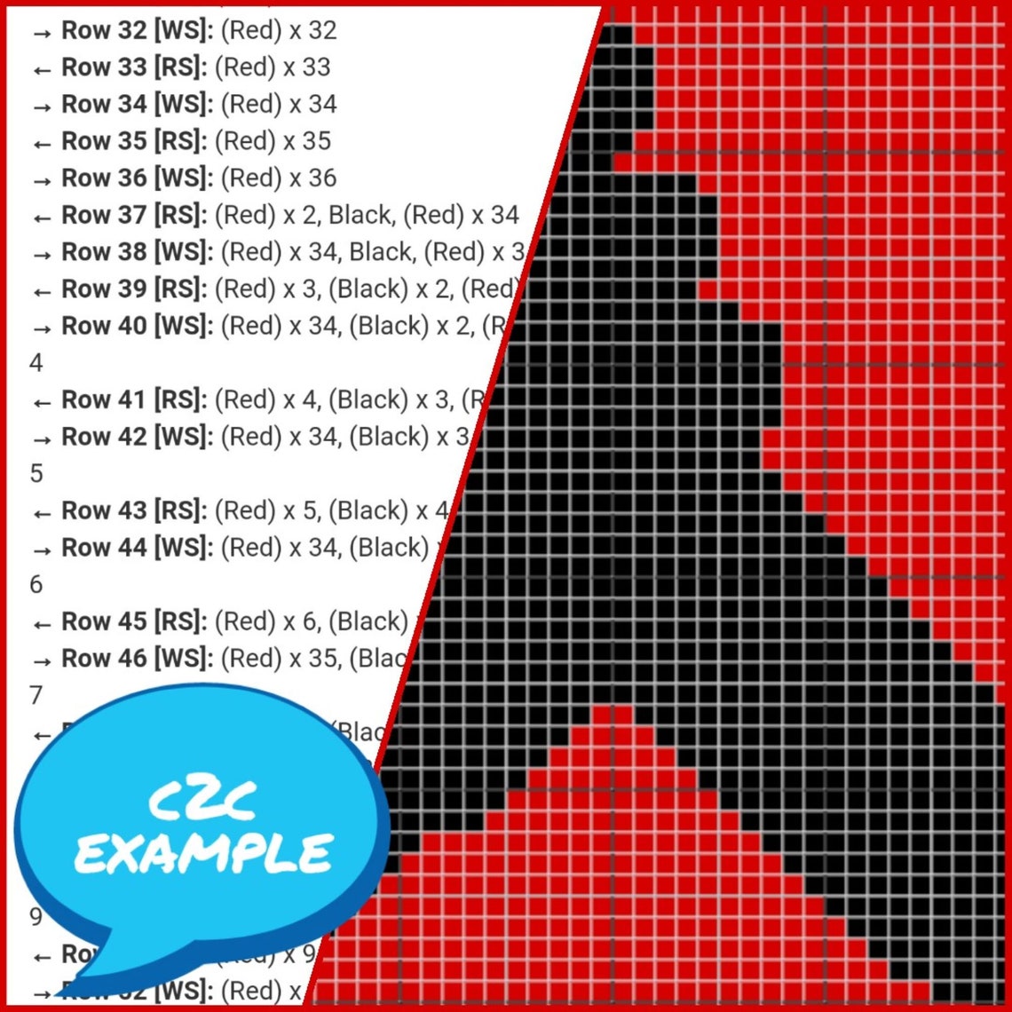 C2C Crochet Blanket Pattern Corner to Corner Pattern - Etsy