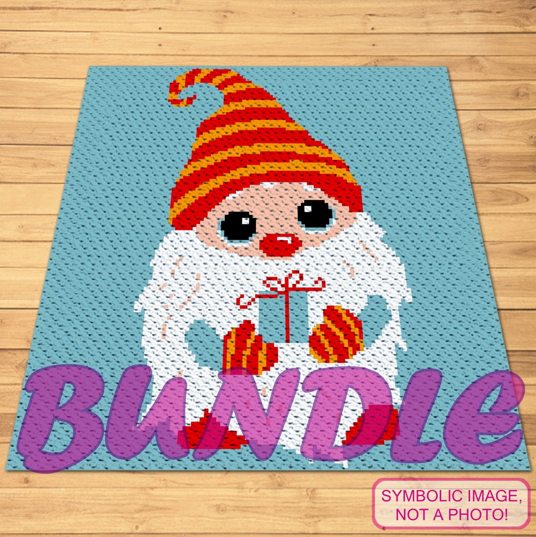 Crochet Gnome Pattern BUNDLE, Christmas Crochet Afghan Pattern, Crochet ...