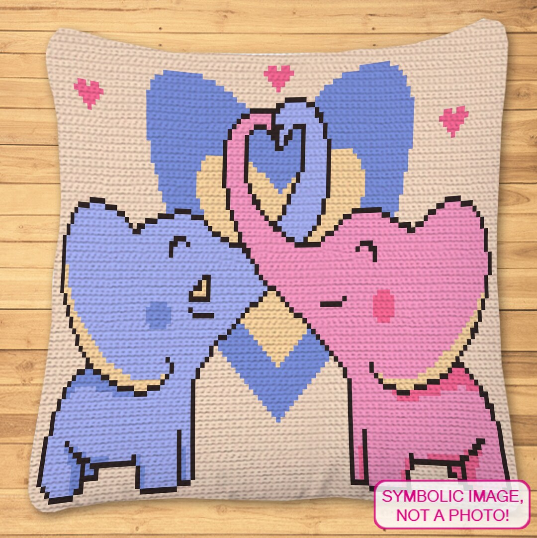 Crochet Elephant Pattern, Crochet Graphgan Pattern, Crochet Elephant ...