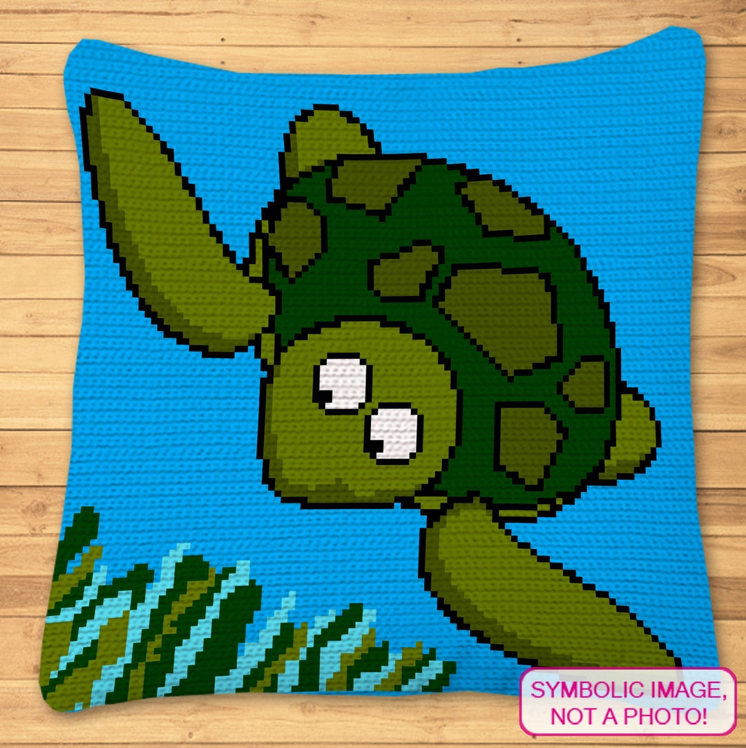 Crochet Turtle Pattern, Tapestry Crochet Blanket Pattern, Crochet ...