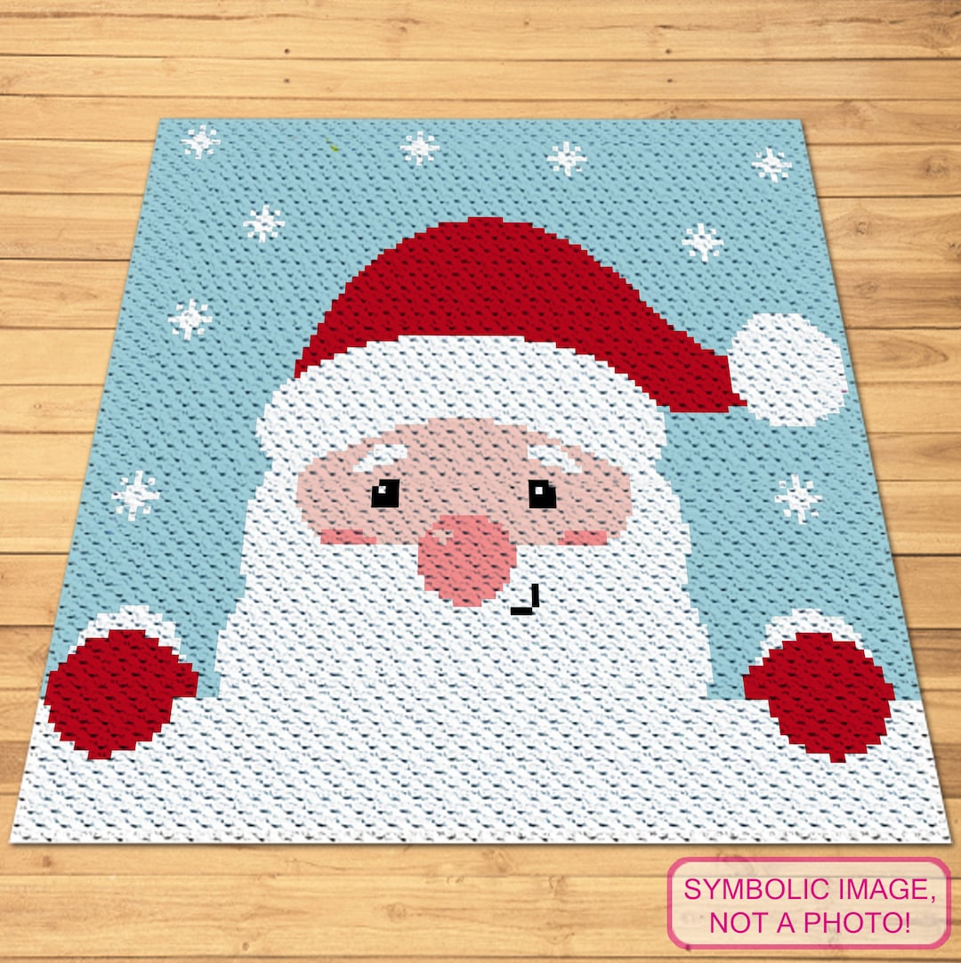 C2C Crochet Santa Blanket, C2C Christmas Crochet Afghan Pattern ...