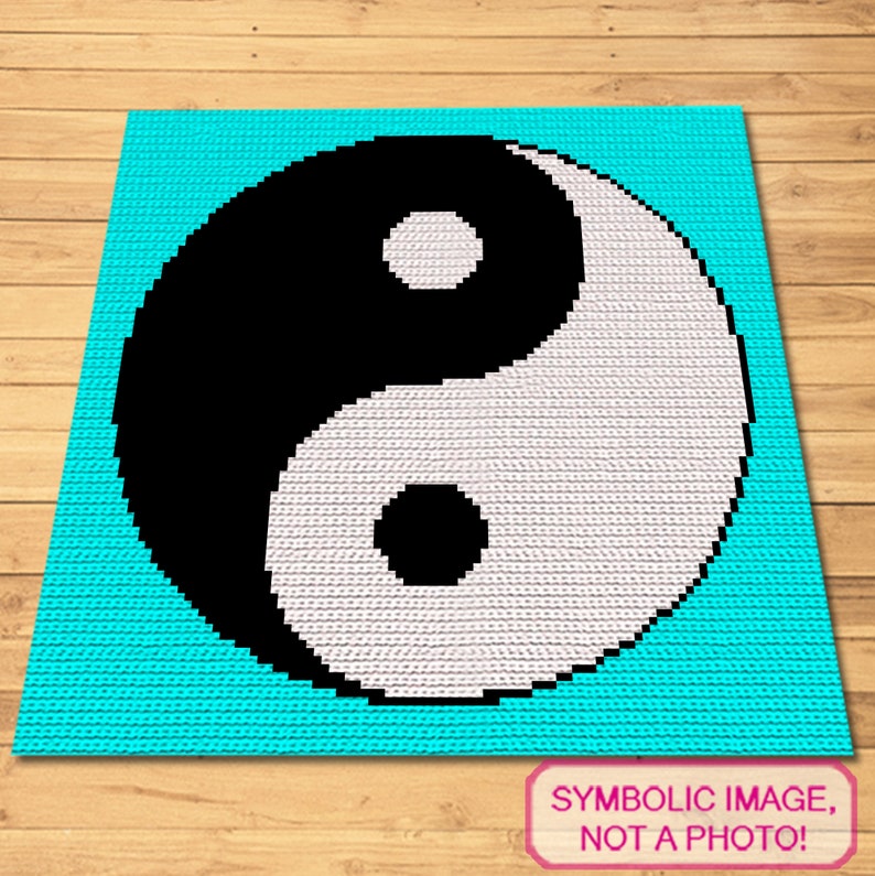 Yin Yang Crochet Pattern, Crochet Pillow Pattern, C2C Afghan, Crochet ...