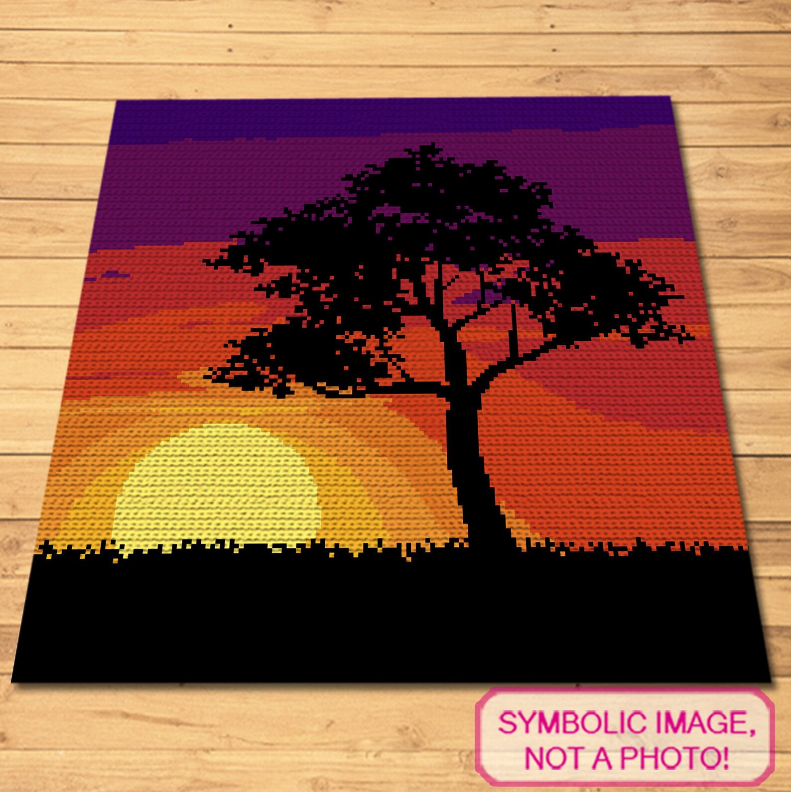 Crochet Landscape Tapestry Crochet Blanket and Crochet - Etsy