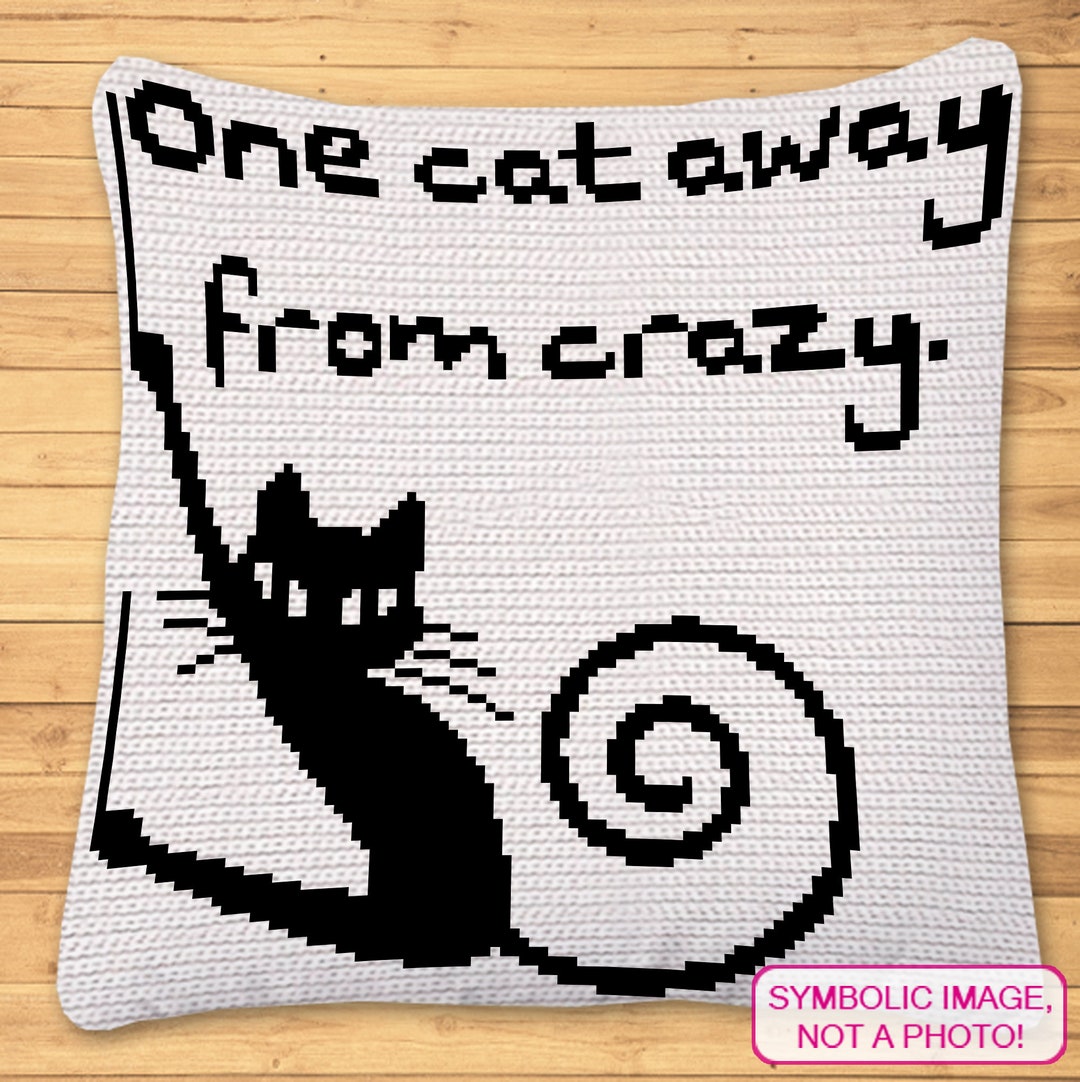 Crochet Cat Pattern - Tapestry Crochet Blanket Pattern, and Cat Crochet ...
