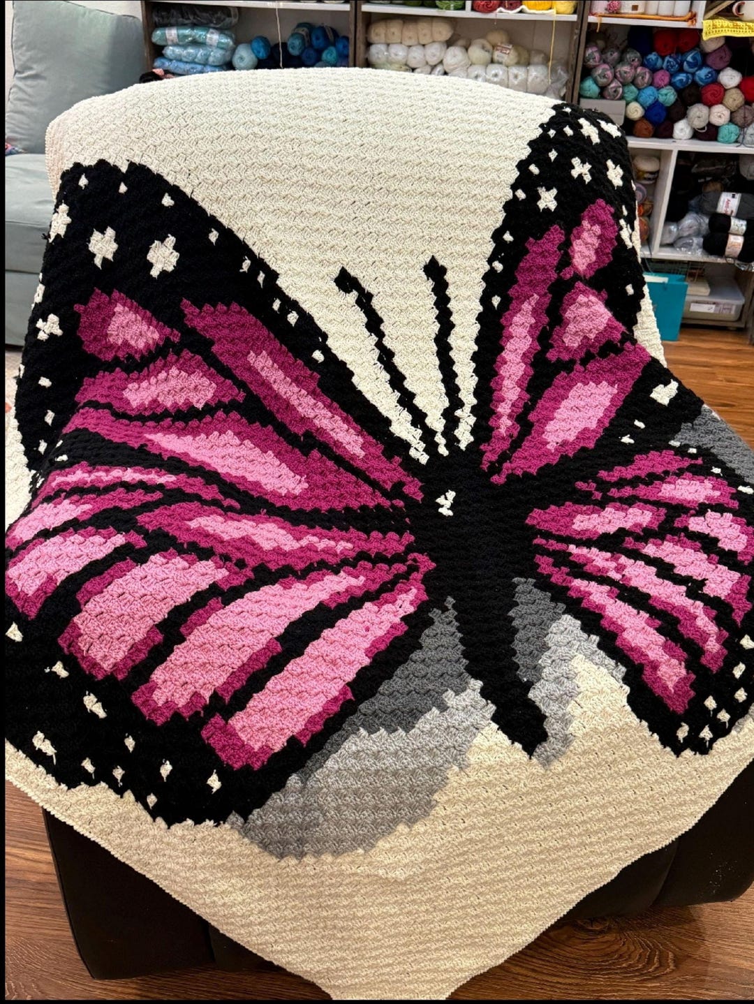 Crochet Butterfly, C2C Crochet Afghan, Crochet Animal Pattern, C2C ...