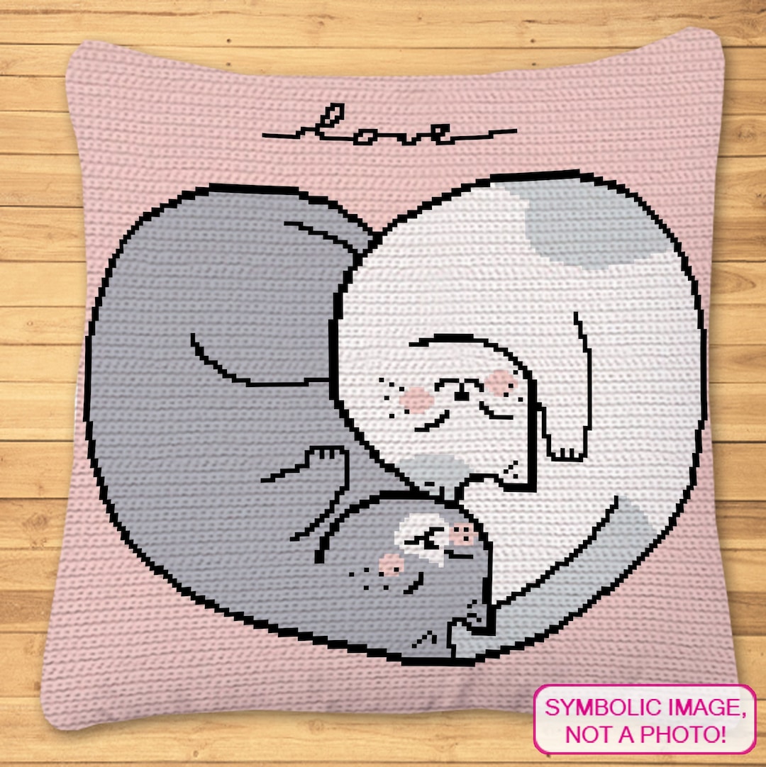 Crochet Cat Pattern, Crochet Pillow Pattern, Cat Crochet Blanket ...