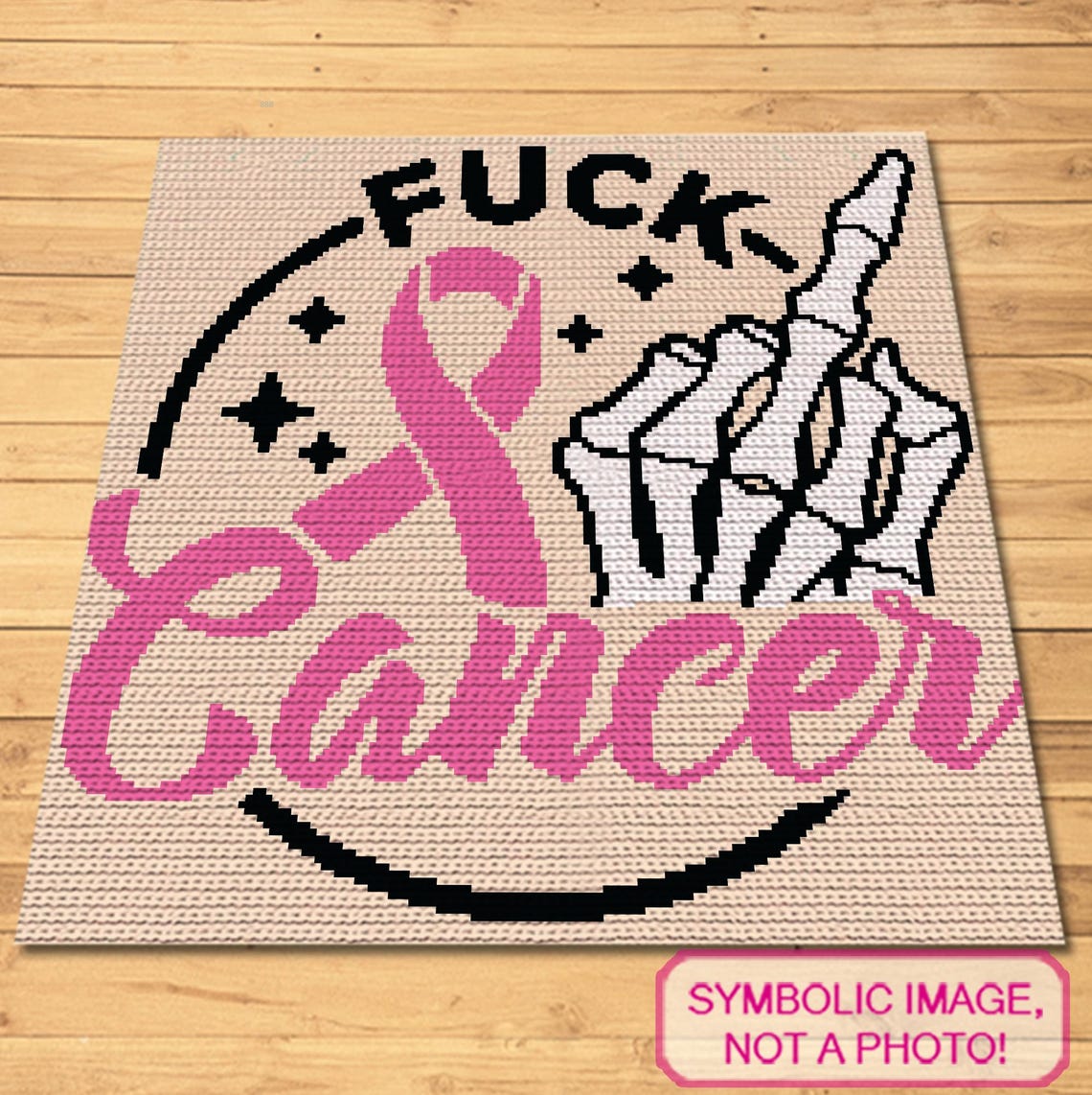 Crochet Cancer Pattern, Crochet Pillow Pattern, Rude Crochet Blanket ...