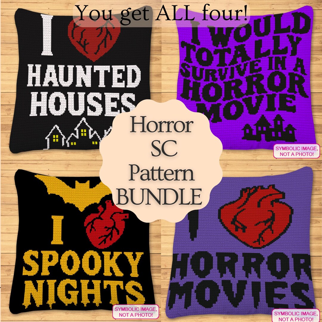 Crochet Horror Movie Pattern BUNDLE, Tapestry Crochet Pattern, Crochet ...