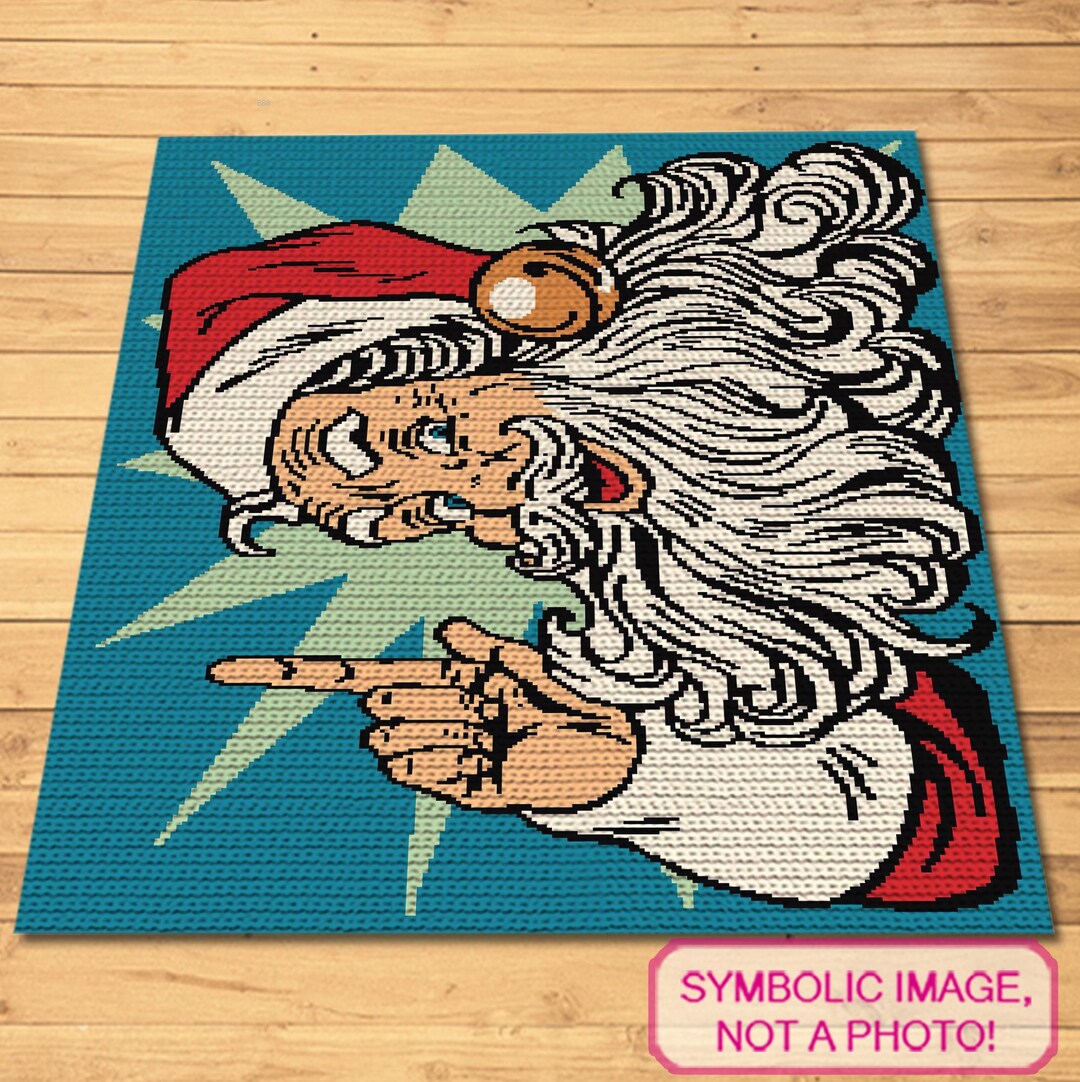 Retro Crochet Christmas Santa Pattern, Vintage Crochet, Single Crochet ...