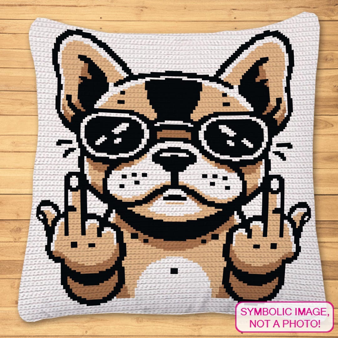 Crochet Frenchie Patterns, Rude Crochet, Crochet Dog Pattern, Crochet ...