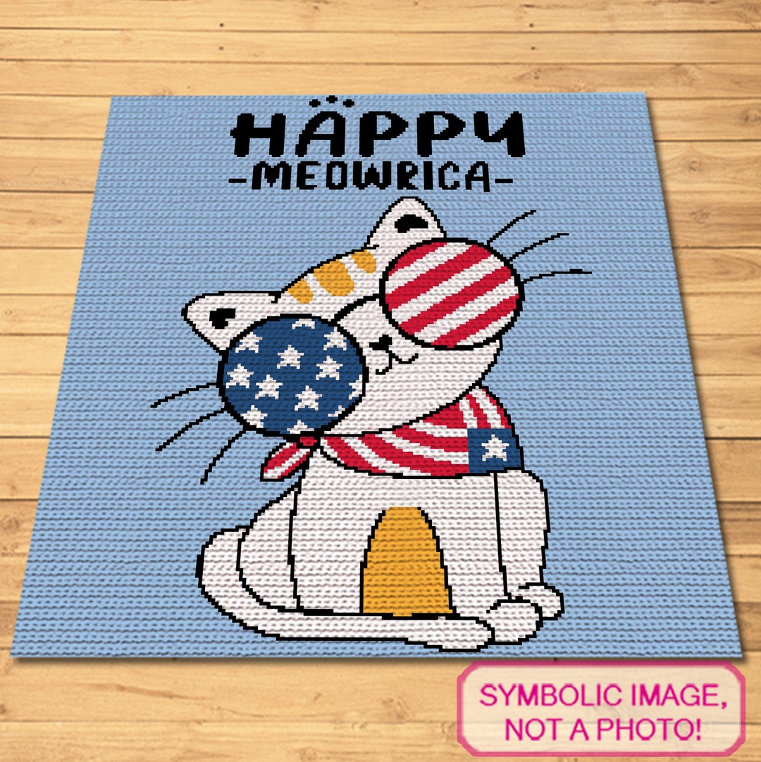 Crochet Cat Pattern - Tapestry Crochet Blanket With Written ...