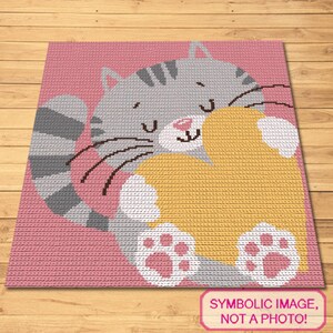 Crochet Kitty Pattern BUNDLE - C2C Crochet Blanket Pattern, Crochet Cat ...