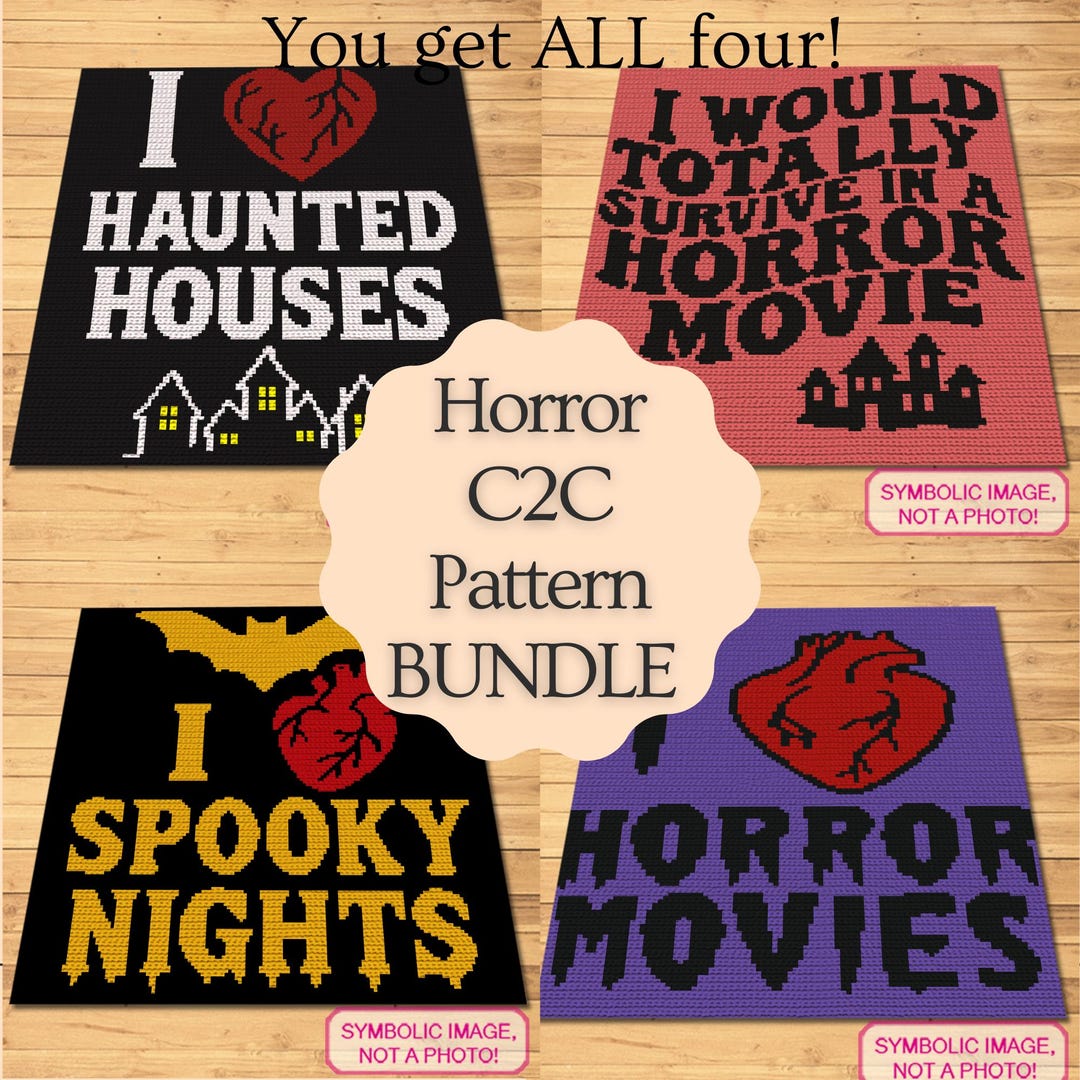 Crochet Horror Pattern BUNDLE, Spooky Crochet Pattern, Corner to Corner ...