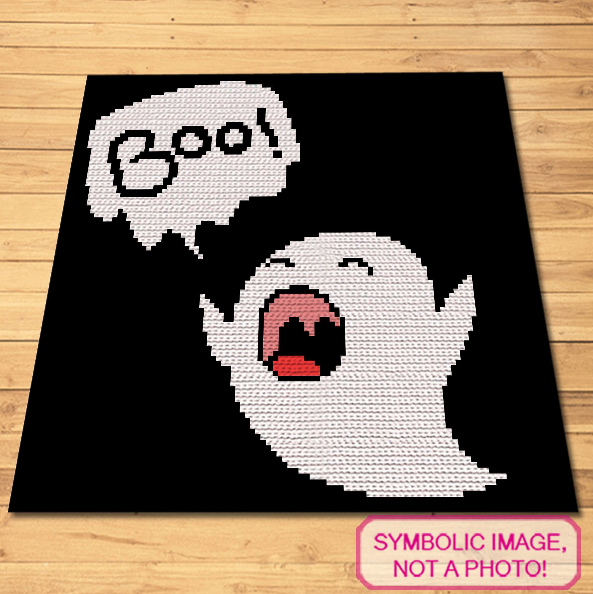 Halloween Crochet Ghost Pattern C2C Blanket Crochet Pillow - Etsy