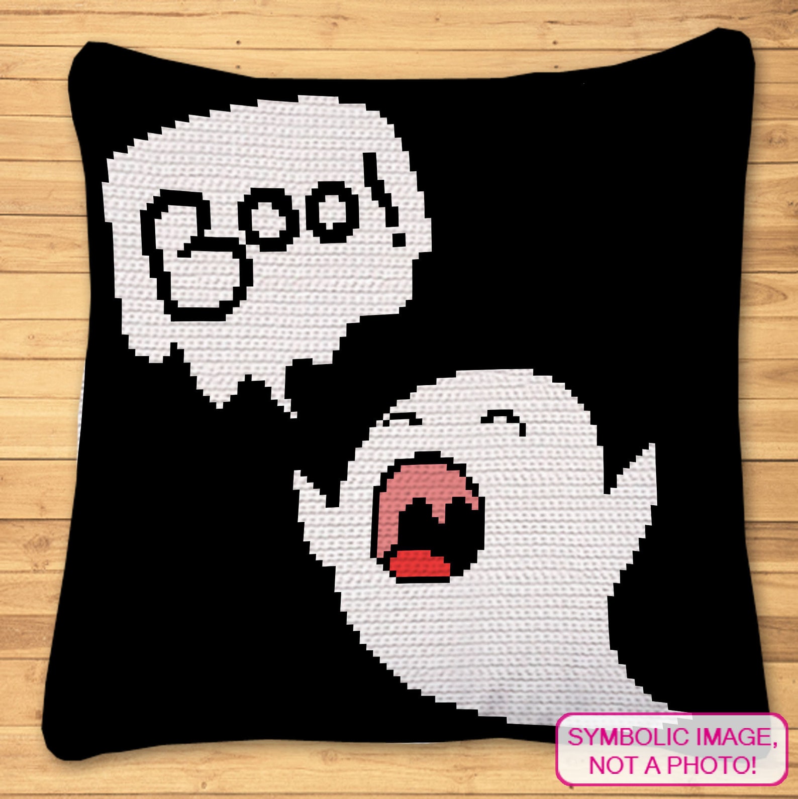 Halloween Crochet Ghost Pattern C2C Blanket Crochet Pillow - Etsy